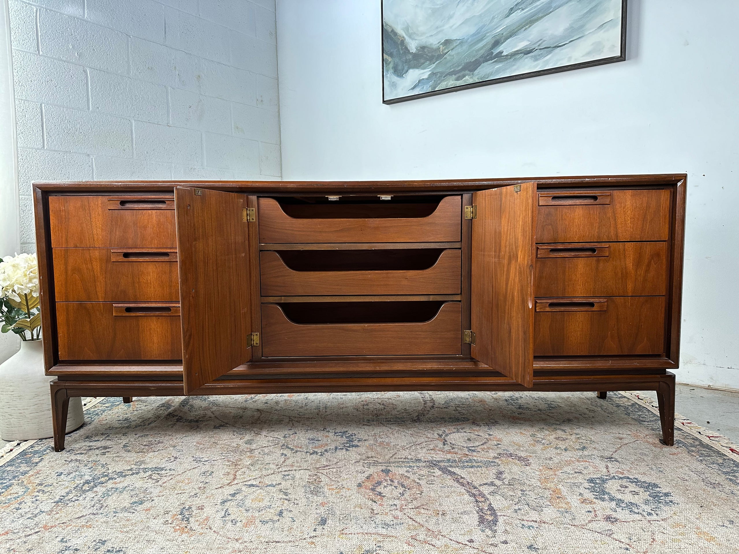 Mid century walnut dresser store