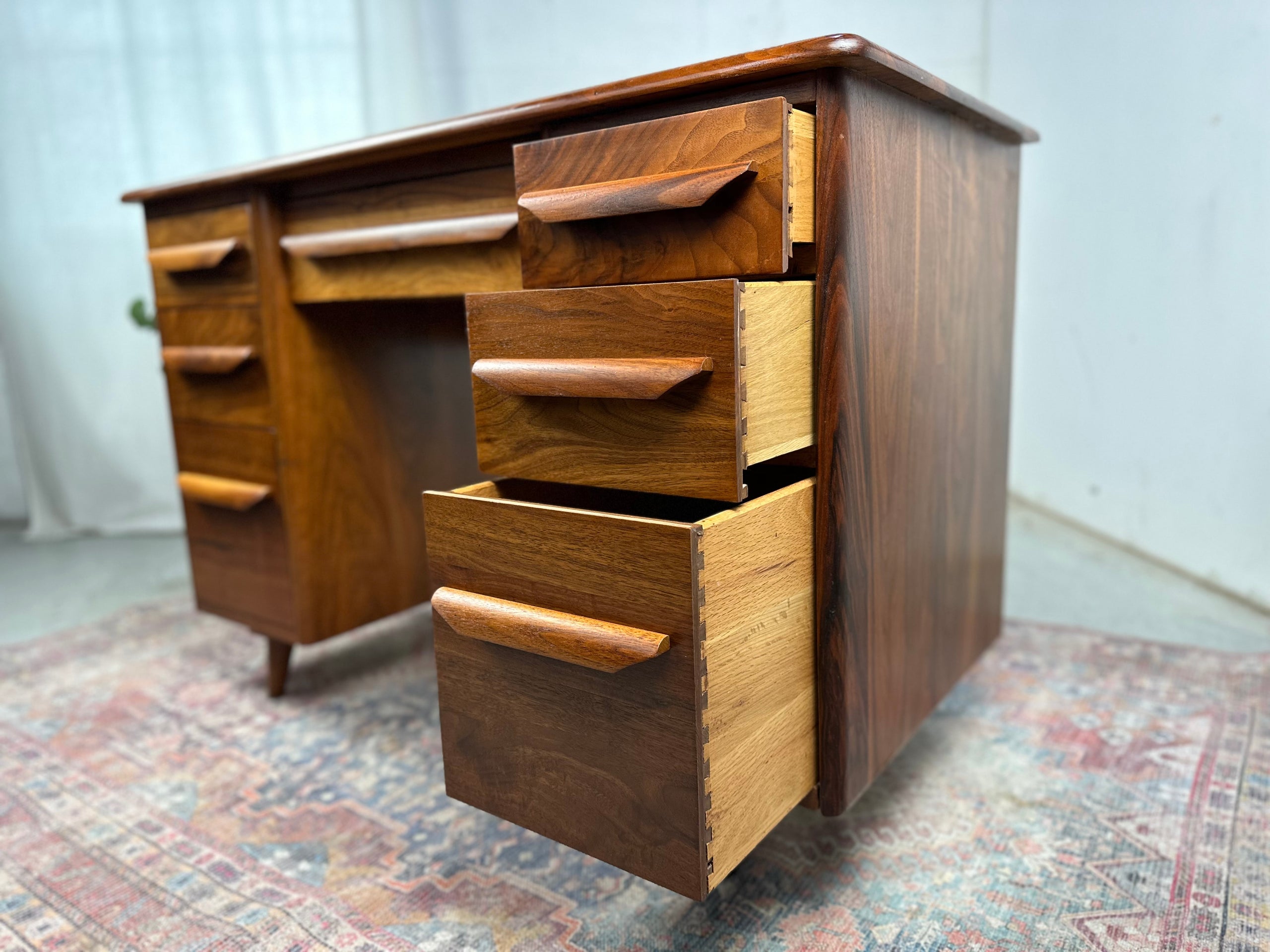 Gorgeous Solid Walnut Mid-Century Modern Desk | SimplyMidKC