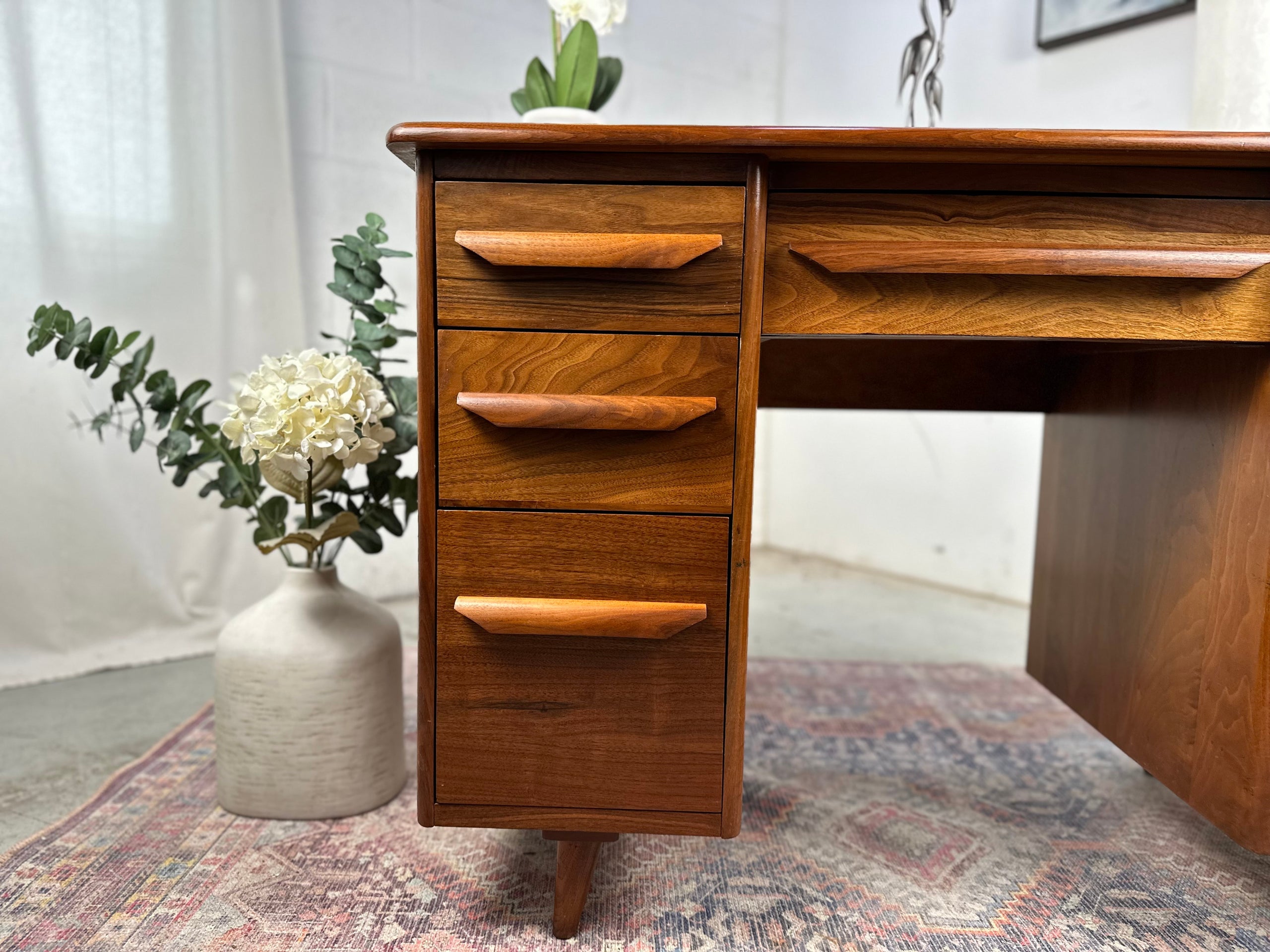 Gorgeous Solid Walnut Mid-Century Modern Desk | SimplyMidKC